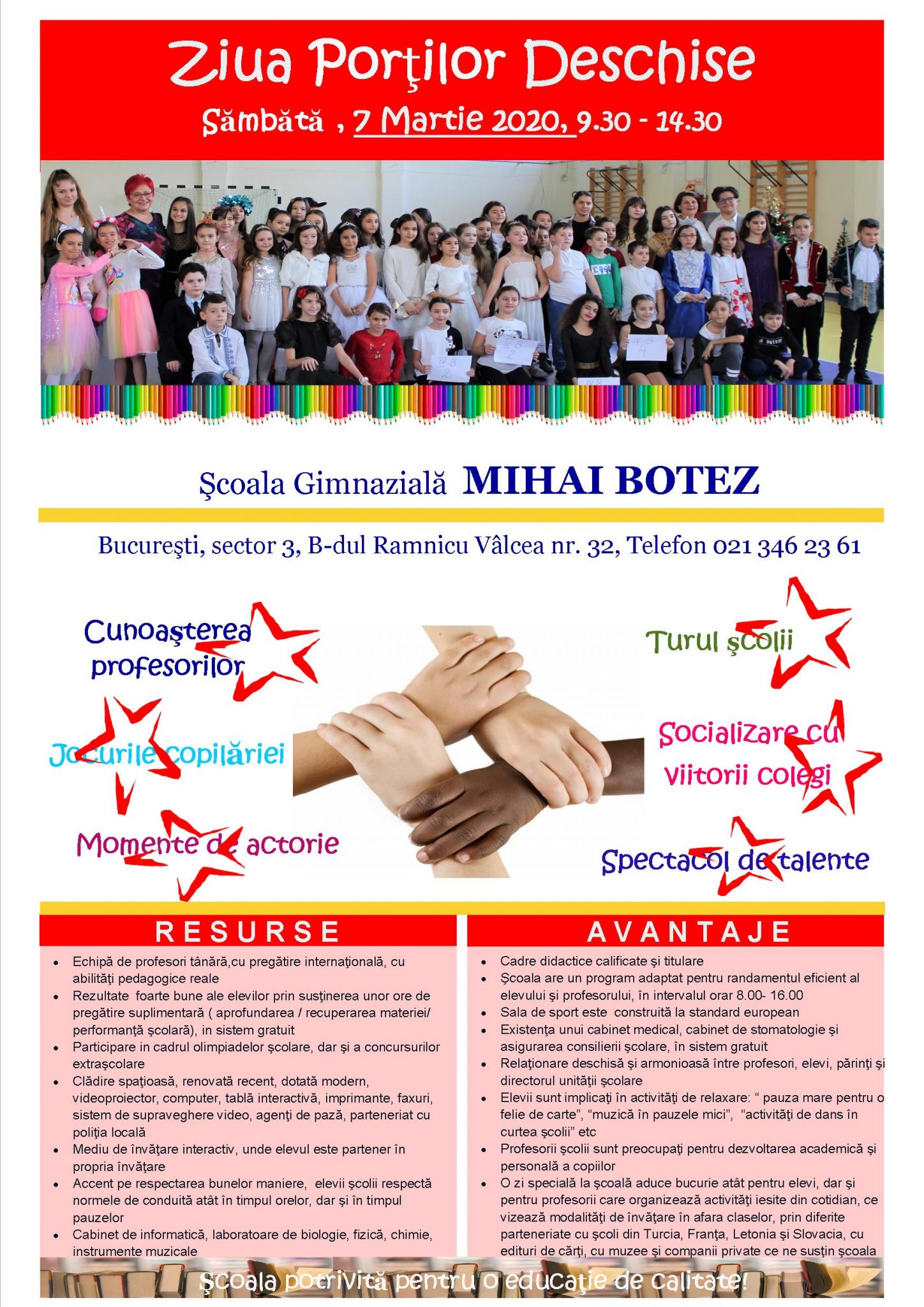 Înscriere învățământ primar 2020 – Scoala Mihai Botez Nr.87